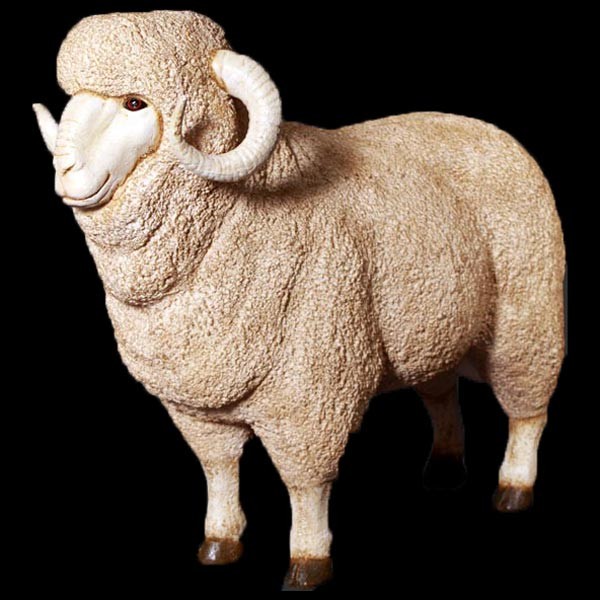 Merino Ram Resin Statue